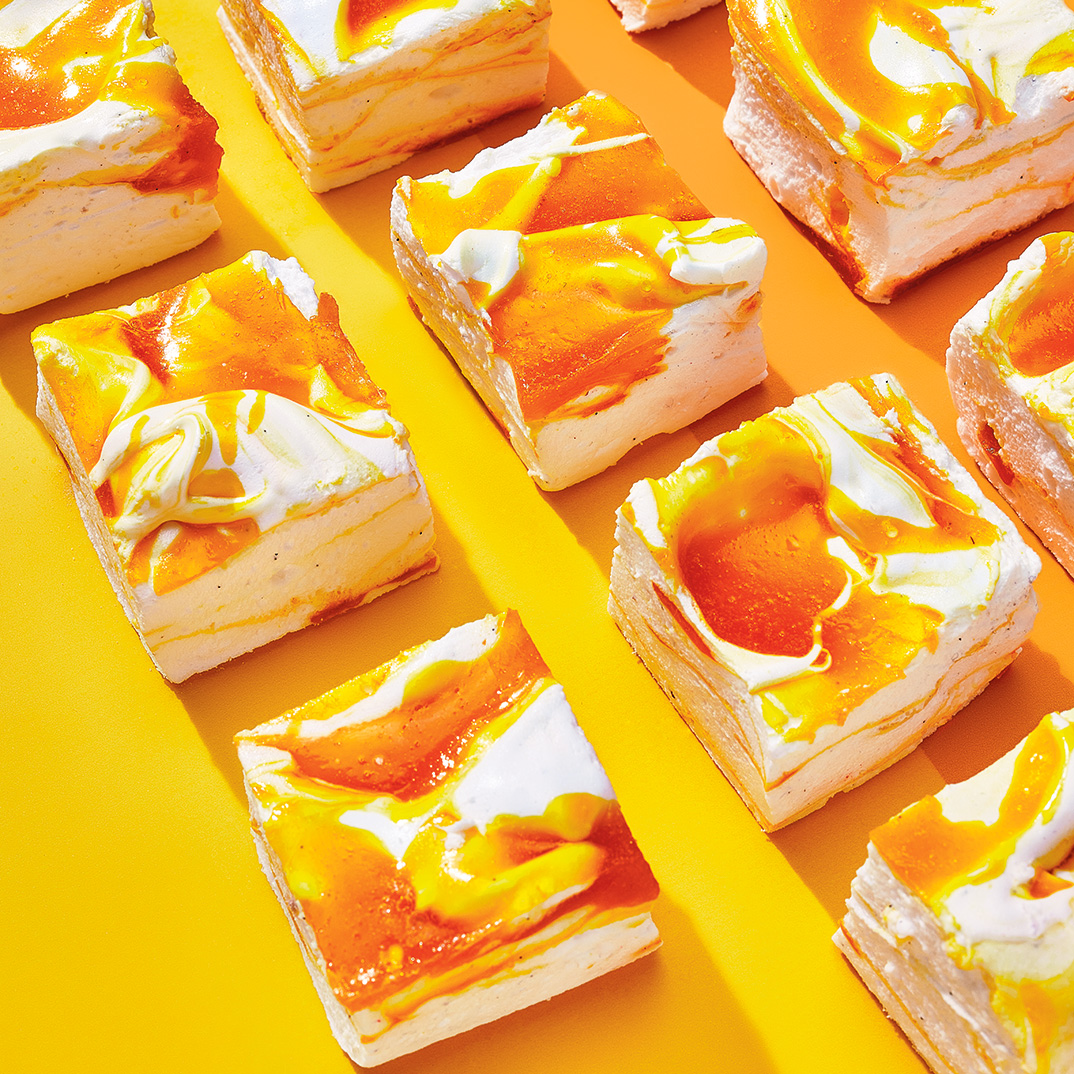 Vanilla and Orange Marbled Marshmallows | RICARDO