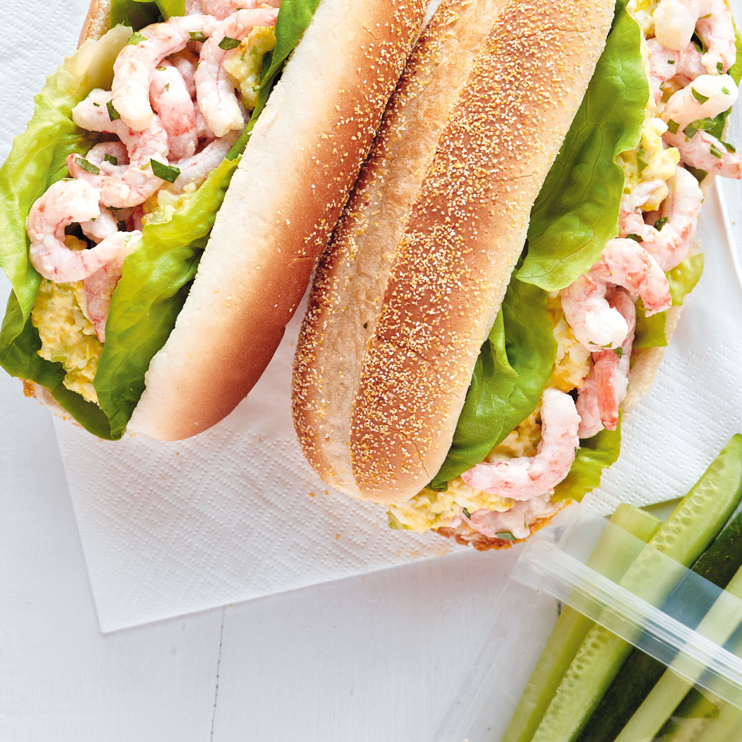 Sandwichs aux oeufs et aux crevettes nordiques | RICARDO