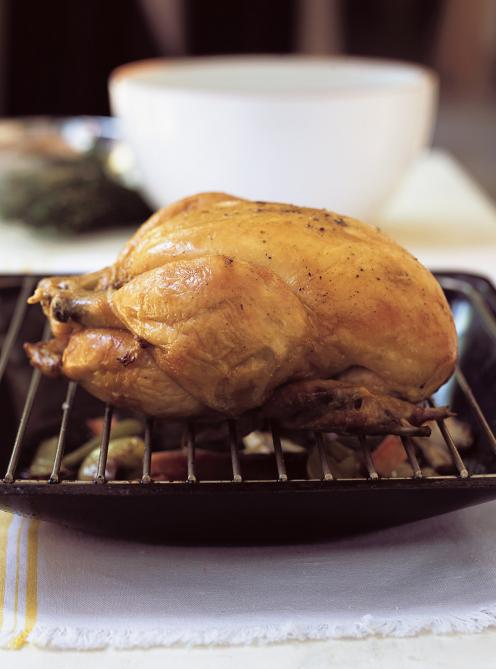 Poulet rôti sauce au vin blanc et au thym | RICARDO