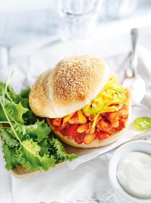 Burger de chili aux haricots blancs et au poulet | RICARDO