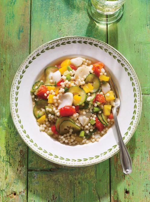 Couscous israélien au poisson et aux légumes | RICARDO