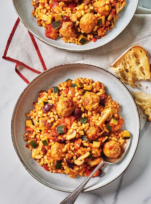 Ragoût d’orge aux boulettes de saucisses | RICARDO