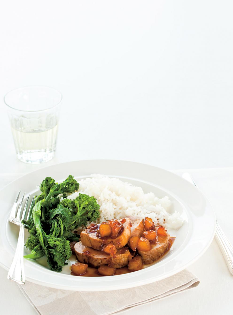 Filet de porc au caramel et aux poires | RICARDO