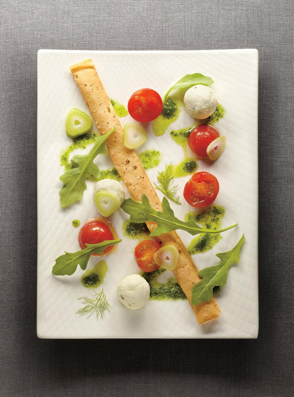 Entrée au fromage de chèvre (Salade gratte-ciel au fromage de chèvre ...