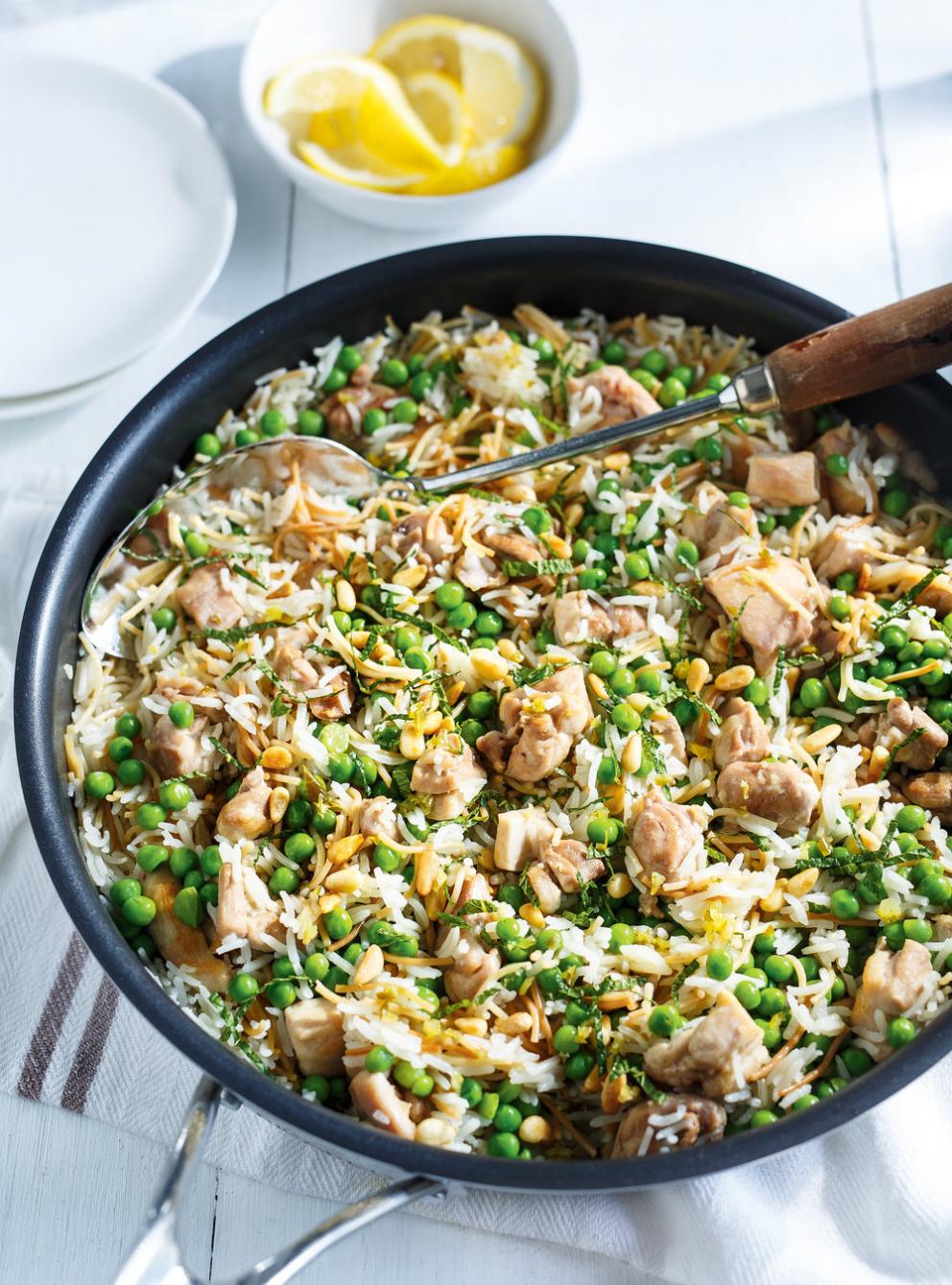 Riz aux vermicelles, au poulet et aux petits pois | RICARDO