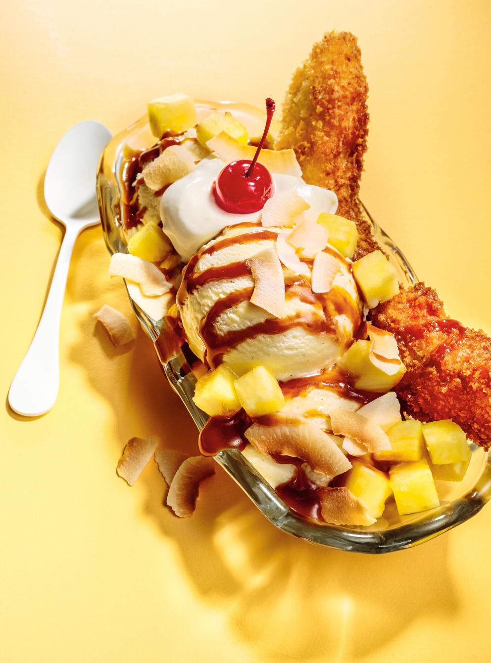 Sundae à la banane frite | RICARDO